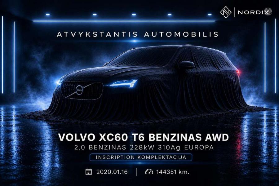 Volvo XC60 2020 Kauņa, ar dzinēja tilpumu 1.97 L un nobraukumu 144 tūkst. km par 26700 €, foto 1 vietnē AUTOMOTO.COM.LV