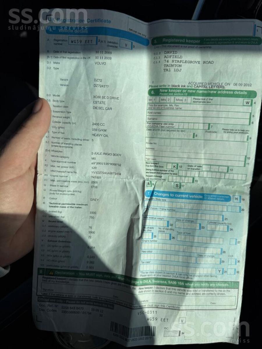 Серый Вольво ХС60 2009 в Огре, объемом двигателя 2.40 л и пробегом 175 тыс. км за 2890 €, фото 9 на AUTOMOTO.COM.LV