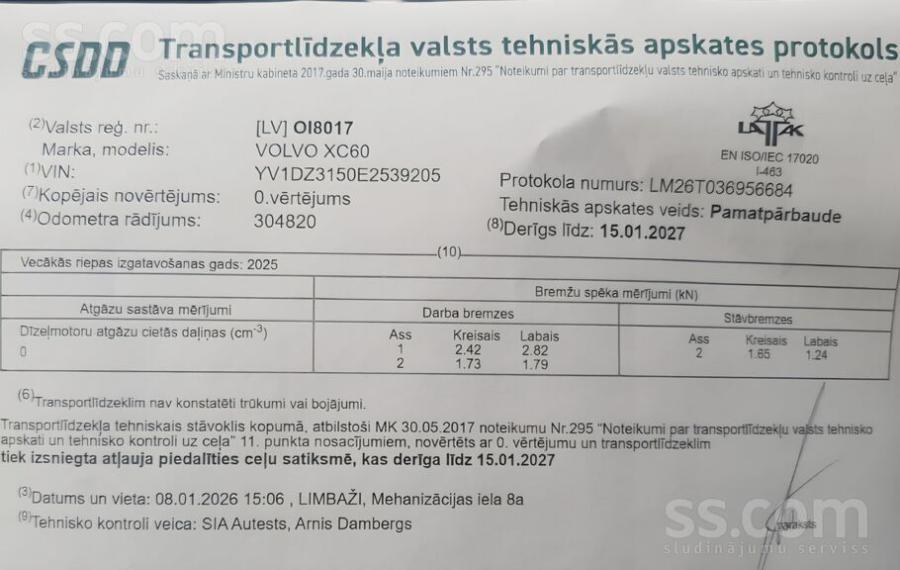 Grey Volvo XC60 2013 in Riga, with an engine capacity of 2.00 L and mileage of 0 thousand km for 11950 €, photo 35 on AUTOMOTO.COM.LV