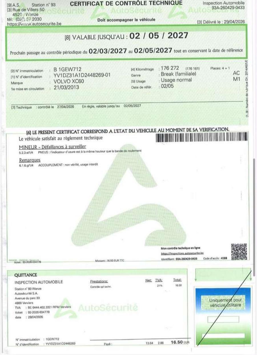 Pelēks Volvo XC60 2013 Šauļi, ar dzinēja tilpumu 1.98 L un nobraukumu 177 tūkst. km par 8500 €, foto 17 vietnē AUTOMOTO.COM.LV