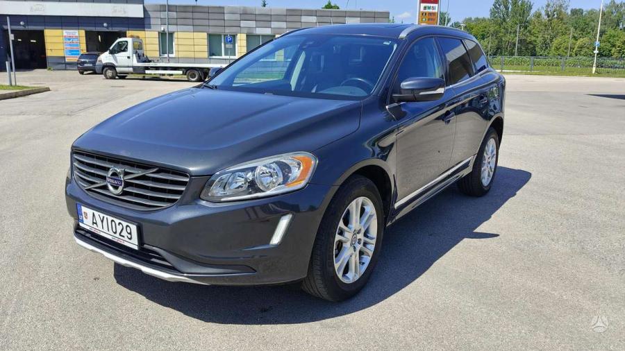 Grey Volvo XC60 2015 in Vilnius, with an engine capacity of 1.97 L and mileage of 155 thousand km for 11600 €, photo 1 on AUTOMOTO.COM.LV