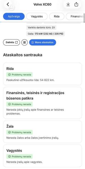 Pelēks Volvo XC60 2017 Tauragė, ar dzinēja tilpumu 2.00 L un nobraukumu 159 tūkst. km par 19900 €, foto 58 vietnē AUTOMOTO.COM.LV