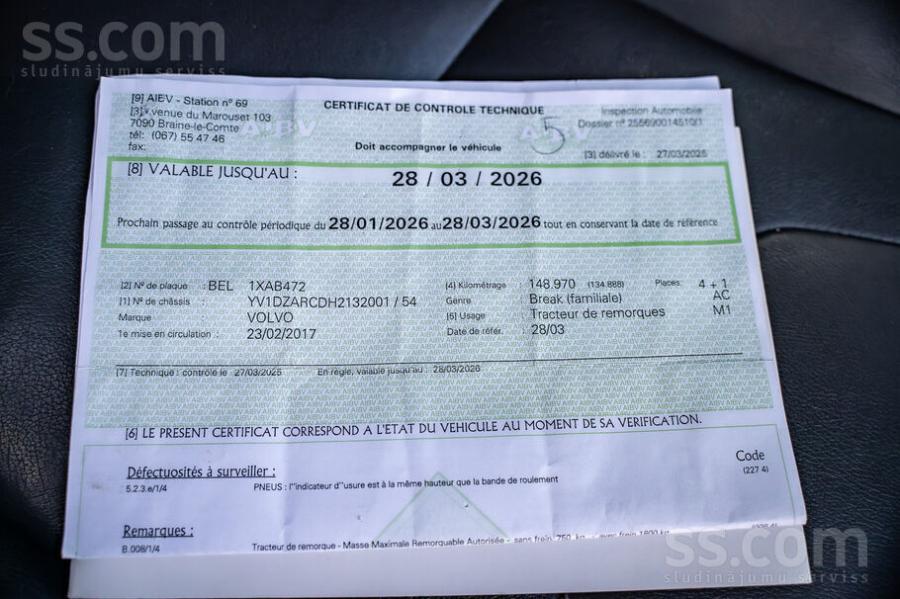 Grey Volvo XC60 2017 in Riga, with an engine capacity of 2.00 L and mileage of 167 thousand km for 13990 €, photo 25 on AUTOMOTO.COM.LV