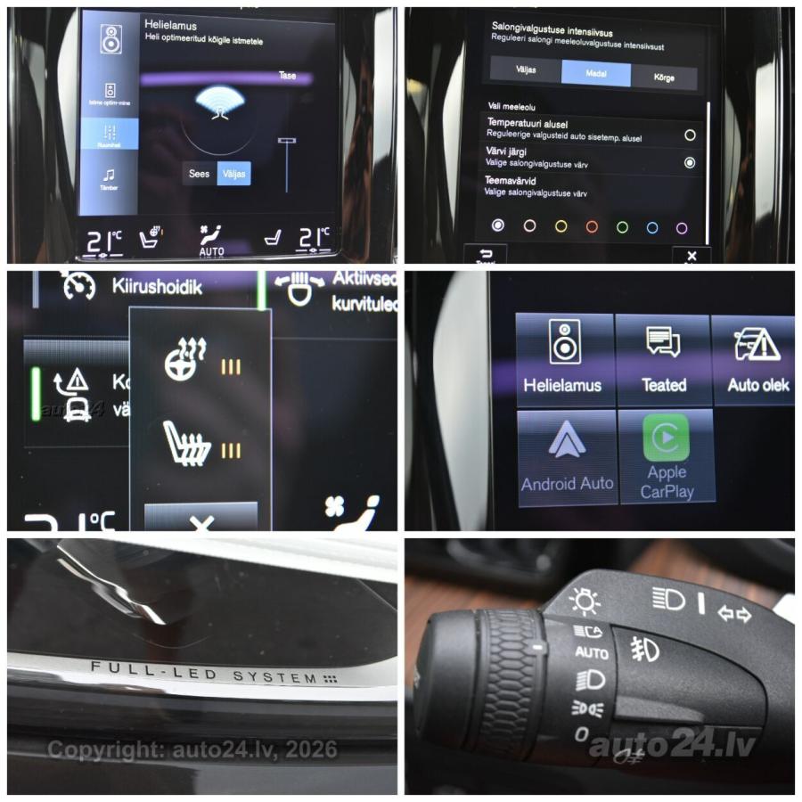 Grey Volvo XC60 2021 in Tallinn, with an engine capacity of 2.00 L and mileage of 77 thousand km for 34900 €, photo 15 on AUTOMOTO.COM.LV