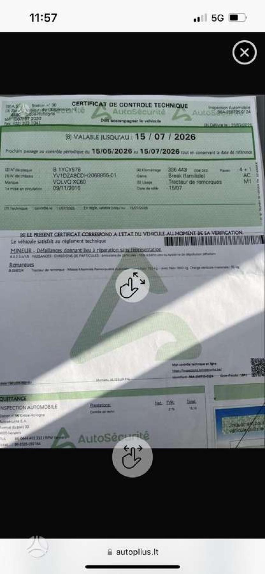 Фиолетовый Вольво ХС60 2016 в Каунас, объемом двигателя 1.97 л и пробегом 360 тыс. км за 10200 €, фото 17 на AUTOMOTO.COM.LV