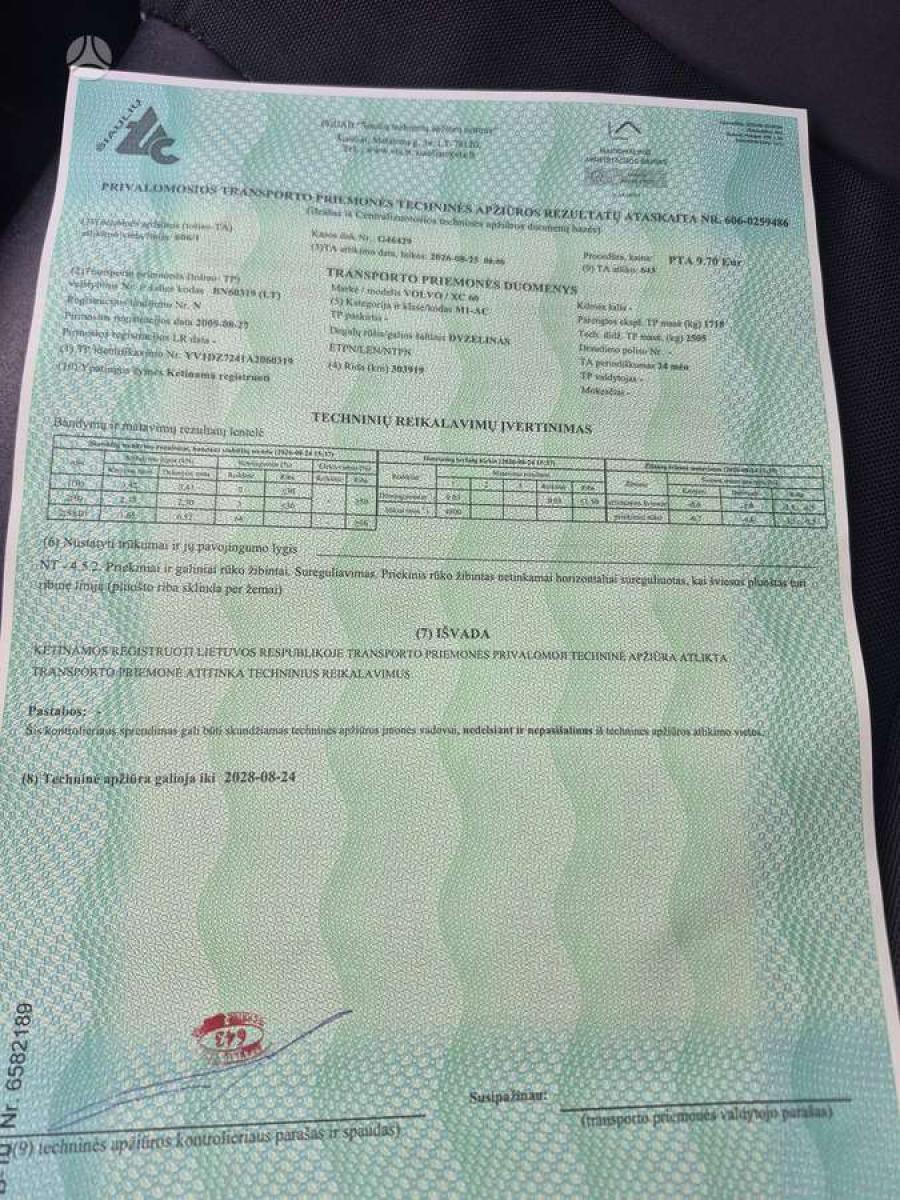Белый Вольво ХС60 2009 в Радвилишкис, объемом двигателя 2.40 л и пробегом 303 тыс. км за 5700 €, фото 24 на AUTOMOTO.COM.LV