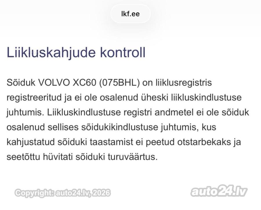 White Volvo XC60 2010 in Tallinn, with an engine capacity of 2.40 L and mileage of 340 thousand km for 7499 €, photo 28 on AUTOMOTO.COM.LV