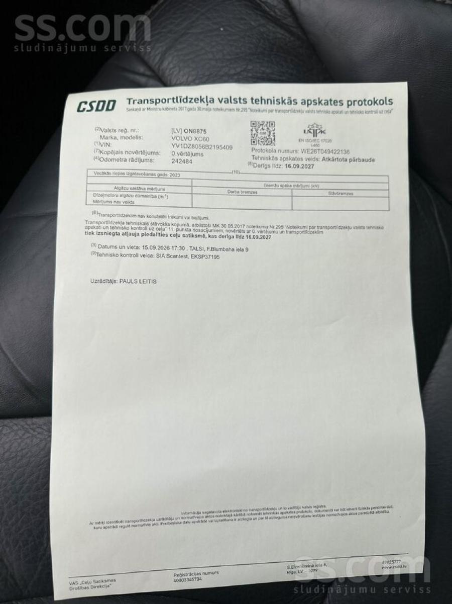 White Volvo XC60 2011 in Talsi, with an engine capacity of 2.40 L and mileage of 243 thousand km for 10470 €, photo 34 on AUTOMOTO.COM.LV