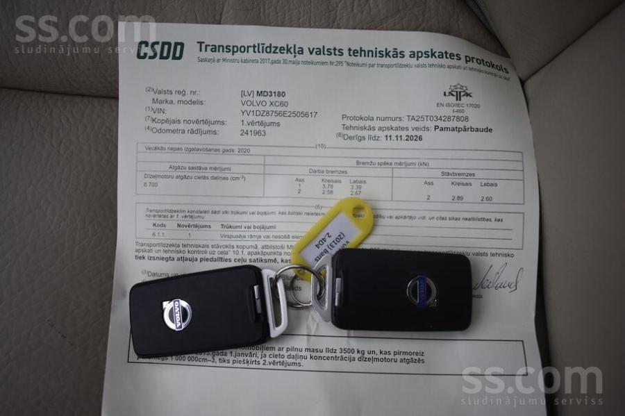 Белый Вольво ХС60 2013 в Талси, объемом двигателя 2.40 л и пробегом 241 тыс. км за 9500 €, фото 23 на AUTOMOTO.COM.LV