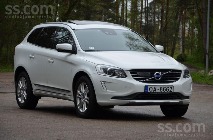 White Volvo XC60 2015 in Riga, with an engine capacity of 2.40 L and mileage of 182 thousand km for 16390 €, photo 1 on AUTOMOTO.COM.LV