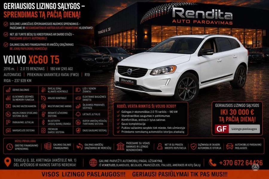Balts Volvo XC60 2016 Kretinga, ar dzinēja tilpumu 1.97 L un nobraukumu 238 tūkst. km par 13699 €, foto 37 vietnē AUTOMOTO.COM.LV