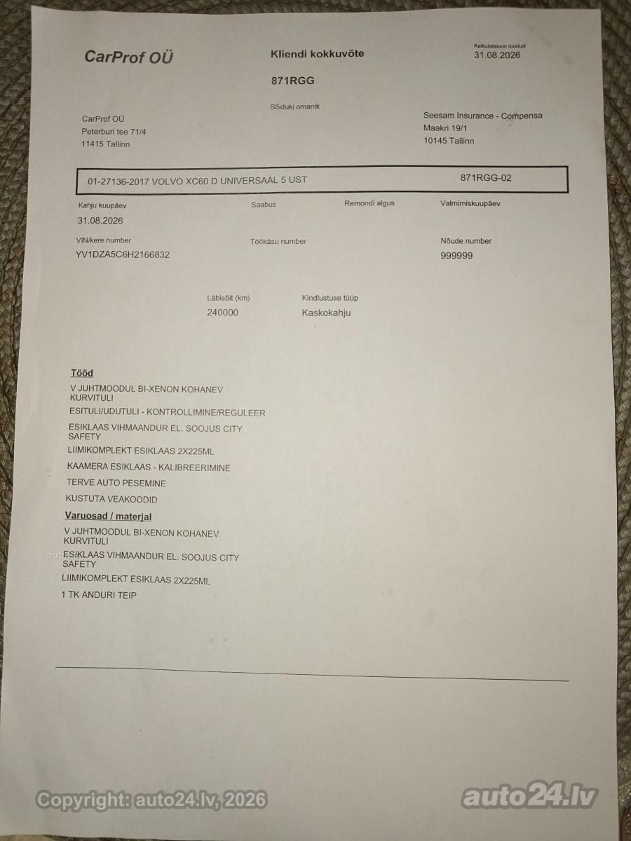 Balts Volvo XC60 2017 Tallina, ar dzinēja tilpumu 2.40 L un nobraukumu 240 tūkst. km par 17999 €, foto 33 vietnē AUTOMOTO.COM.LV