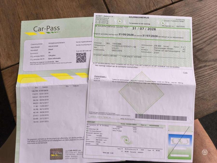 Yellow Volvo XC60 2015 in Utena, with an engine capacity of 2.00 L and mileage of 214 thousand km for 10850 €, photo 31 on AUTOMOTO.COM.LV