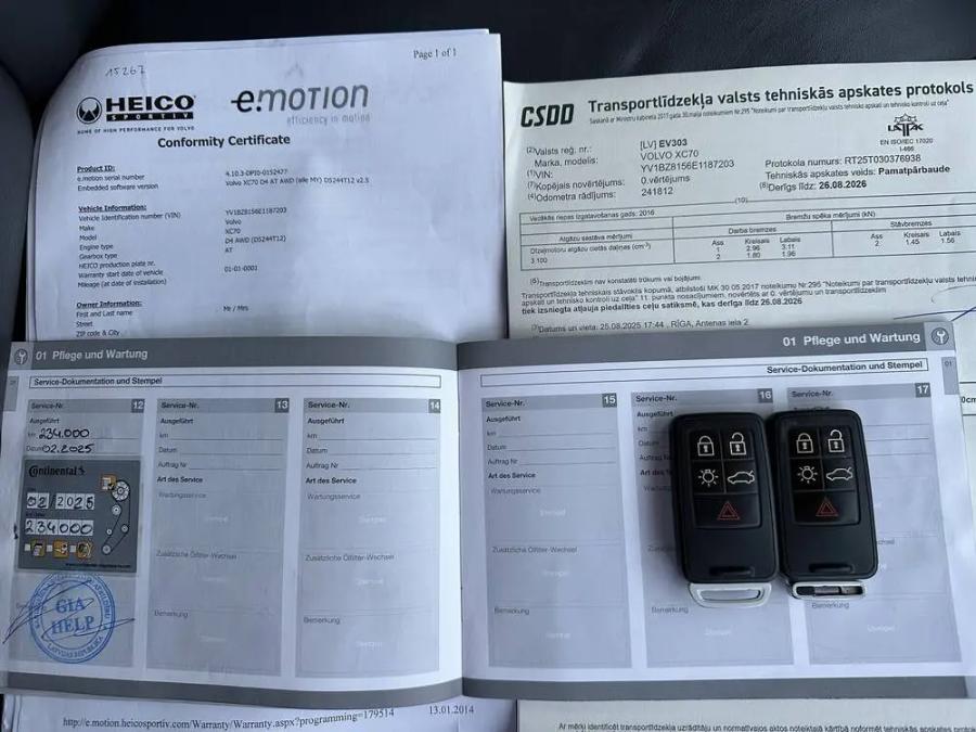 Черный Вольво ХС70 2014 в Рига, объемом двигателя 2.40 л и пробегом 242 тыс. км за 12800 €, фото 9 на AUTOMOTO.COM.LV