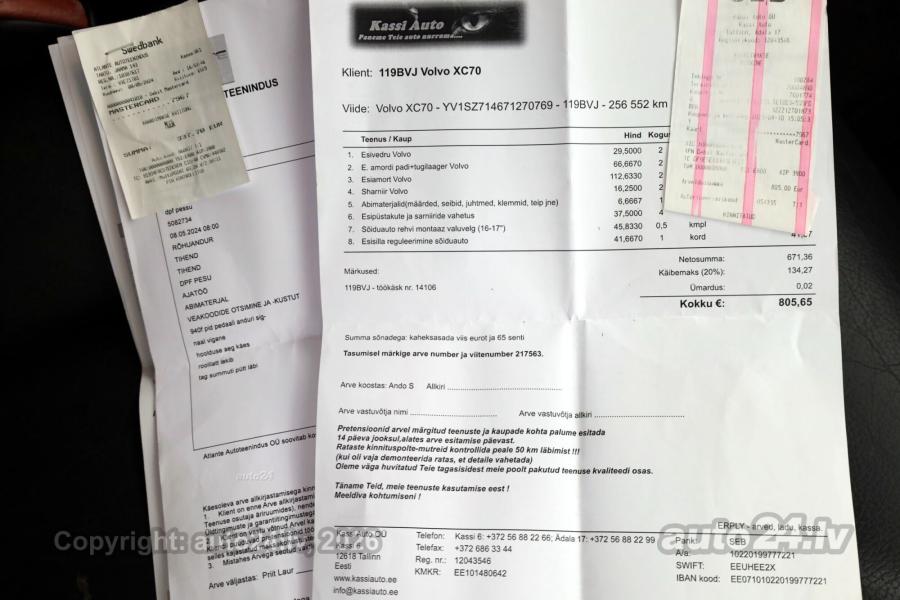 Черный Вольво ХС70 2007 в Таллин, объемом двигателя 2.40 л и пробегом 276 тыс. км за 2299 €, фото 9 на AUTOMOTO.COM.LV