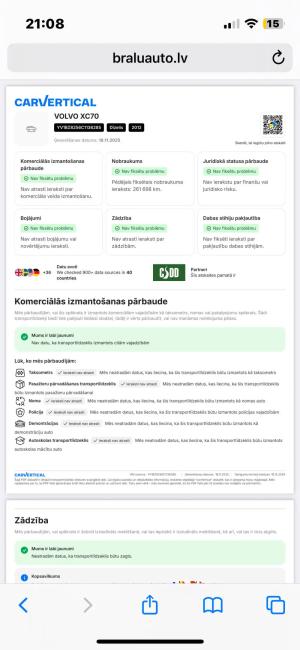 Черный Вольво ХС70 2012 в Юрмала, объемом двигателя 2.40 л и пробегом 323 тыс. км за 9850 €, фото 64 на AUTOMOTO.COM.LV