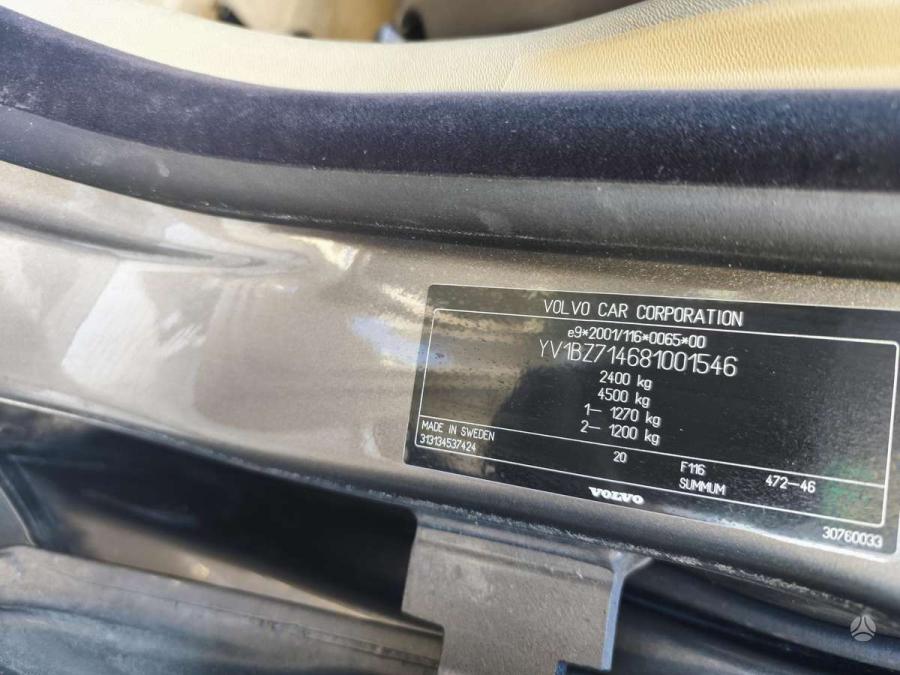 Коричневый Вольво ХС70 2008 в Вильнюс, объемом двигателя 2.40 л и пробегом 257 тыс. км за 6150 €, фото 9 на AUTOMOTO.COM.LV