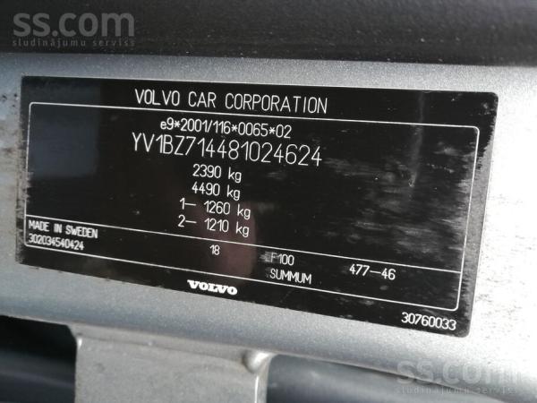 Вольво ХС70 2008 в Салдус, объемом двигателя 2.40 л и пробегом 319 тыс. км за 6800 €, фото 7 на AUTOMOTO.COM.LV