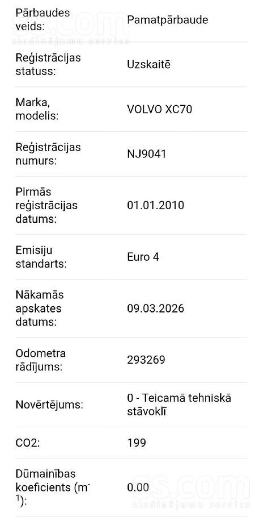 Серый Вольво ХС70 2010 в Бауска, объемом двигателя 2.40 л и пробегом 306 тыс. км за 10500 €, фото 12 на AUTOMOTO.COM.LV