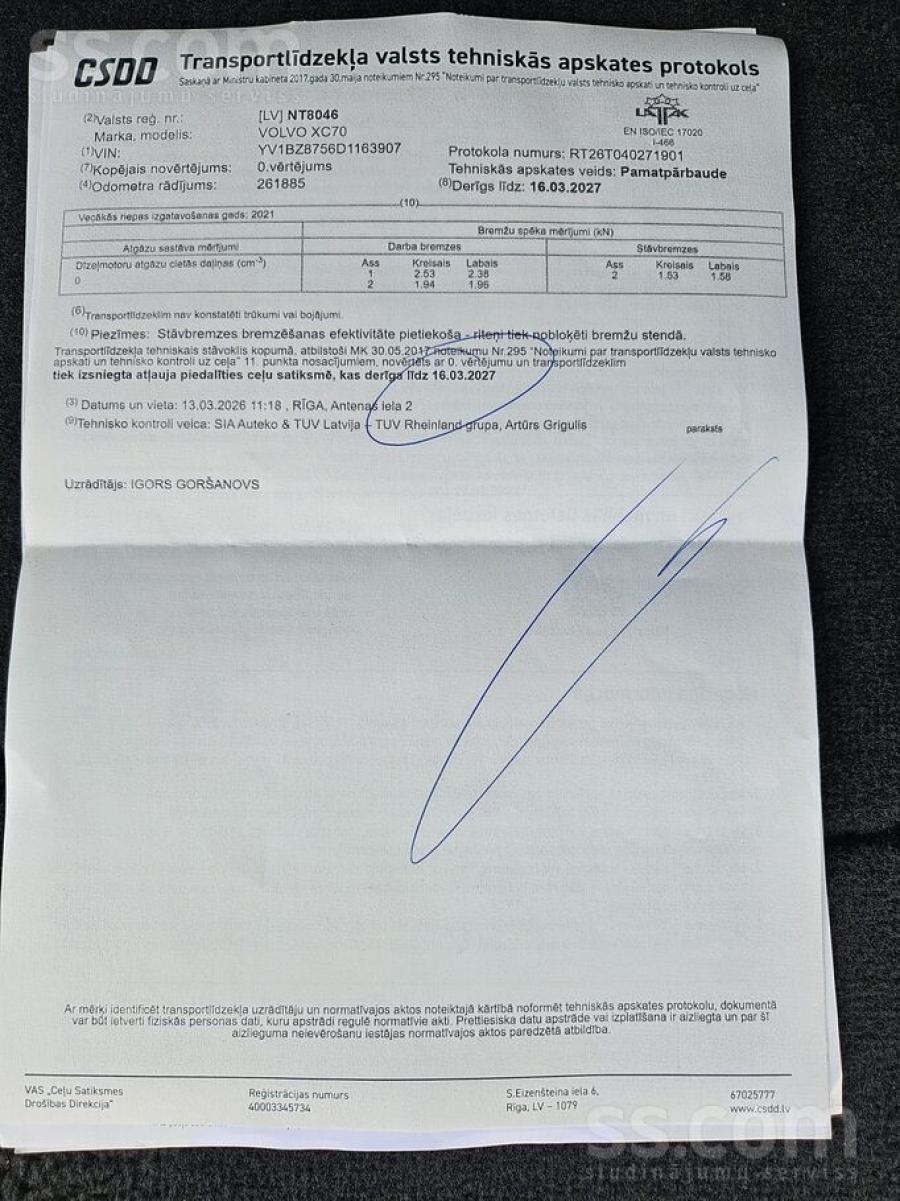 White Volvo XC70 2013 in Riga, with an engine capacity of 2.40 L and mileage of 265 thousand km for 11800 €, photo 3 on AUTOMOTO.COM.LV