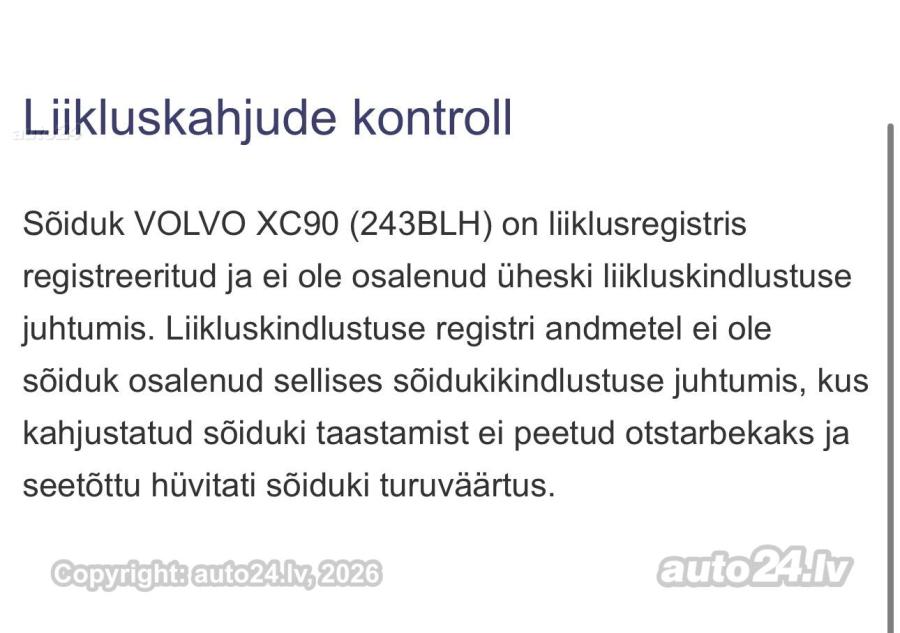 Black Volvo XC90 2006 in Tartu, with an engine capacity of 2.40 L and mileage of 349 thousand km for 5600 €, photo 19 on AUTOMOTO.COM.LV
