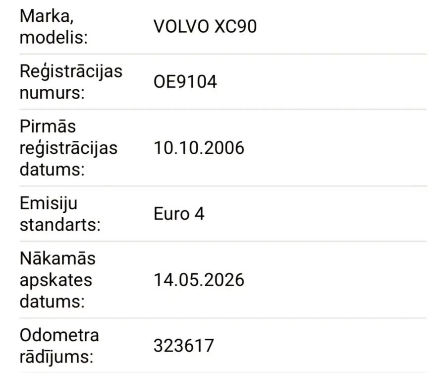 Melns Volvo XC90 2006 Rīga, ar dzinēja tilpumu 2.40 L un nobraukumu 324 tūkst. km par 3990 €, foto 40 vietnē AUTOMOTO.COM.LV