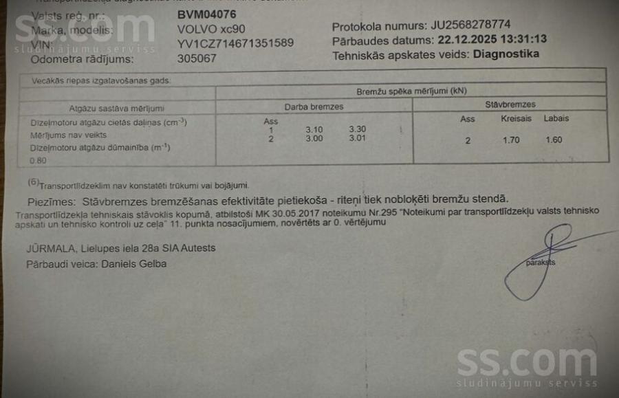 Black Volvo XC90 2007 in Jurmala, with an engine capacity of 2.40 L and mileage of 305 thousand km for 6450 €, photo 24 on AUTOMOTO.COM.LV