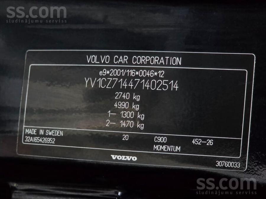 Melns Volvo XC90 2007 Rīga, ar dzinēja tilpumu 2.40 L un nobraukumu 396 tūkst. km par 4650 €, foto 33 vietnē AUTOMOTO.COM.LV