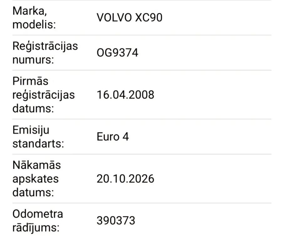 Black Volvo XC90 2008 in Riga, with an engine capacity of 2.40 L and mileage of 390 thousand km for 5490 €, photo 21 on AUTOMOTO.COM.LV