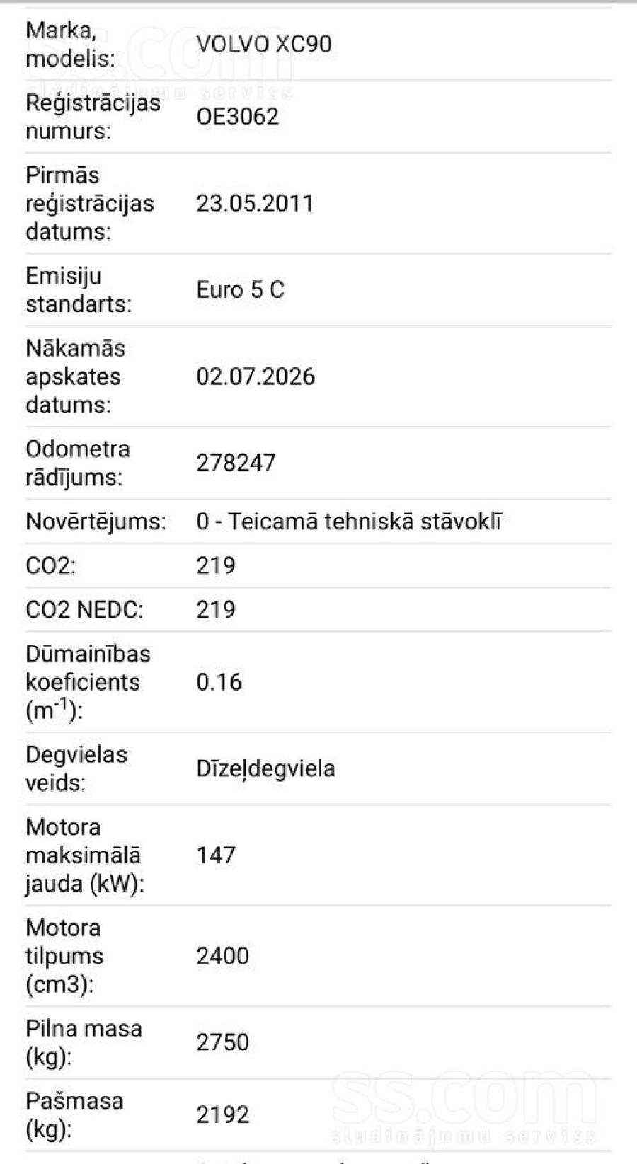 Черный Вольво ХС90 2011 в Рига, объемом двигателя 2.40 л и пробегом 275 тыс. км за 10995 €, фото 18 на AUTOMOTO.COM.LV