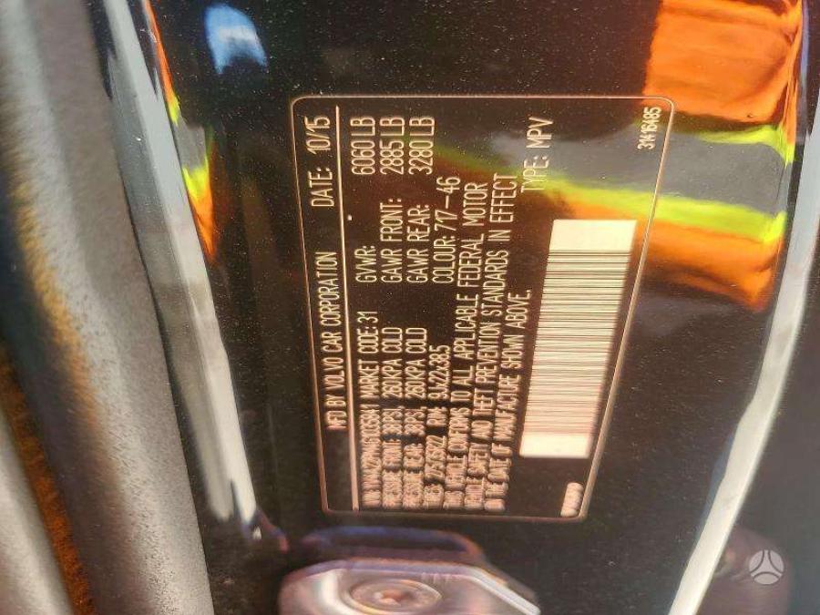 Melns Volvo XC90 2016 Šauļi, ar dzinēja tilpumu 1.97 L un nobraukumu 300 tūkst. km par 7500 €, foto 14 vietnē AUTOMOTO.COM.LV
