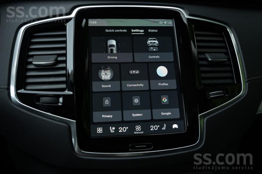 Black Volvo XC90 2024 in Riga, with an engine capacity of 2.00 L and mileage of 47 thousand km for 48500 €, photo 28 on AUTOMOTO.COM.LV
