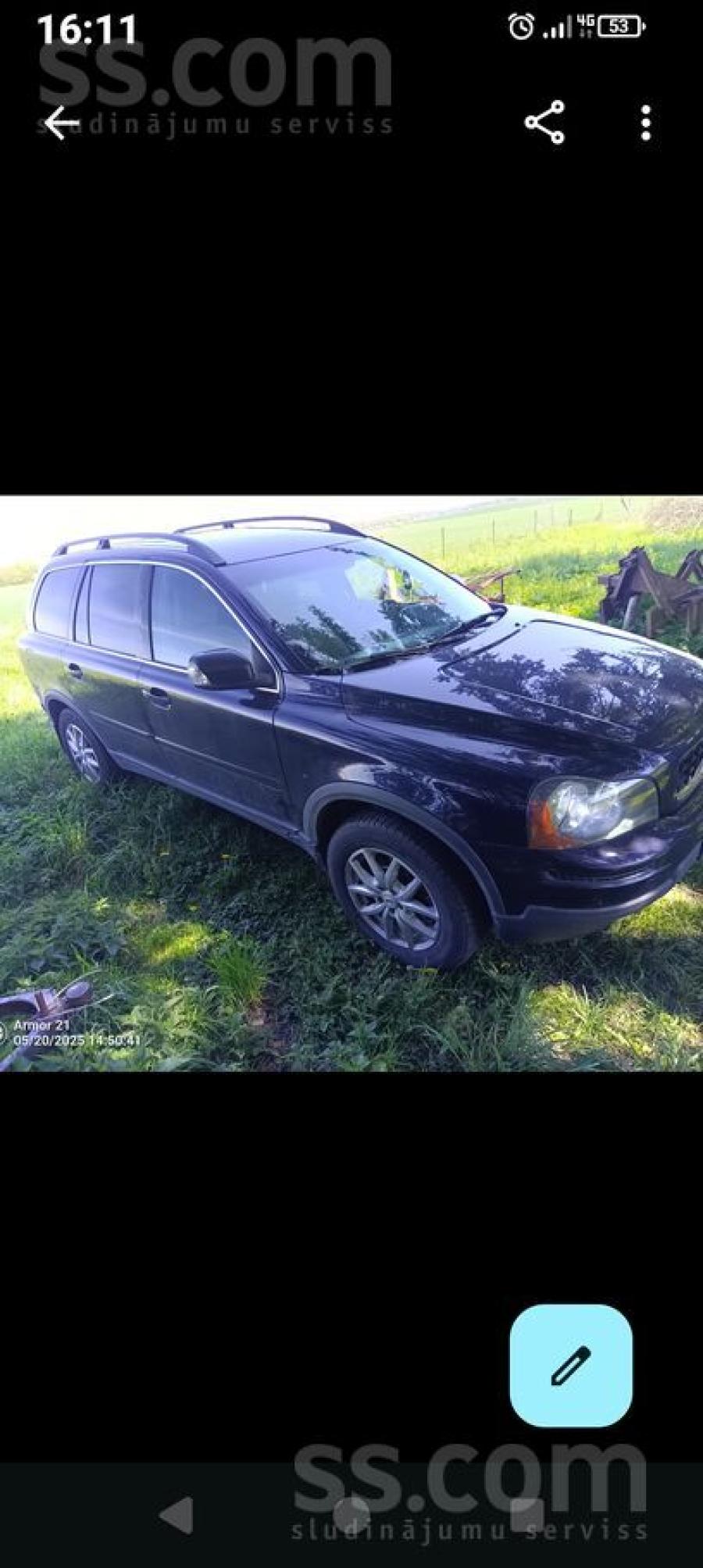 Zils Volvo XC90 2006 Liepāja, ar dzinēja tilpumu 2.40 L un nobraukumu 385 tūkst. km par 6000 €, foto 4 vietnē AUTOMOTO.COM.LV