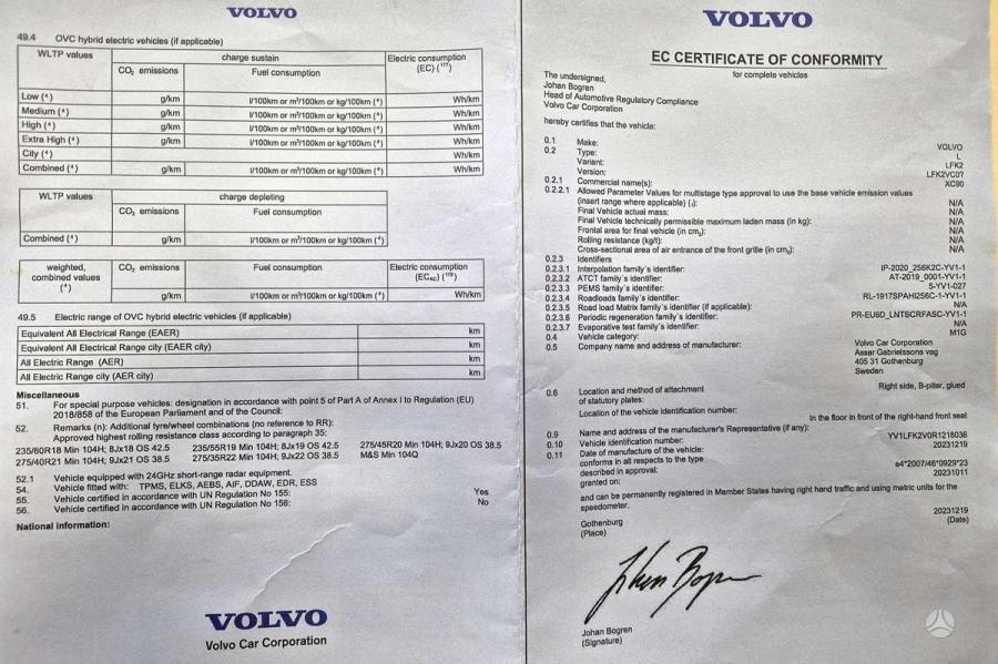 Zils Volvo XC90 2024 Šauļi, ar dzinēja tilpumu 1.97 L un nobraukumu 24 tūkst. km par 45900 €, foto 44 vietnē AUTOMOTO.COM.LV