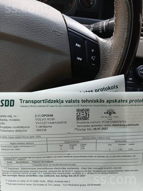 Brūns Volvo XC90 2006 Rīga, ar dzinēja tilpumu 2.40 L un nobraukumu 392 tūkst. km par 2950 €, foto 9 vietnē AUTOMOTO.COM.LV