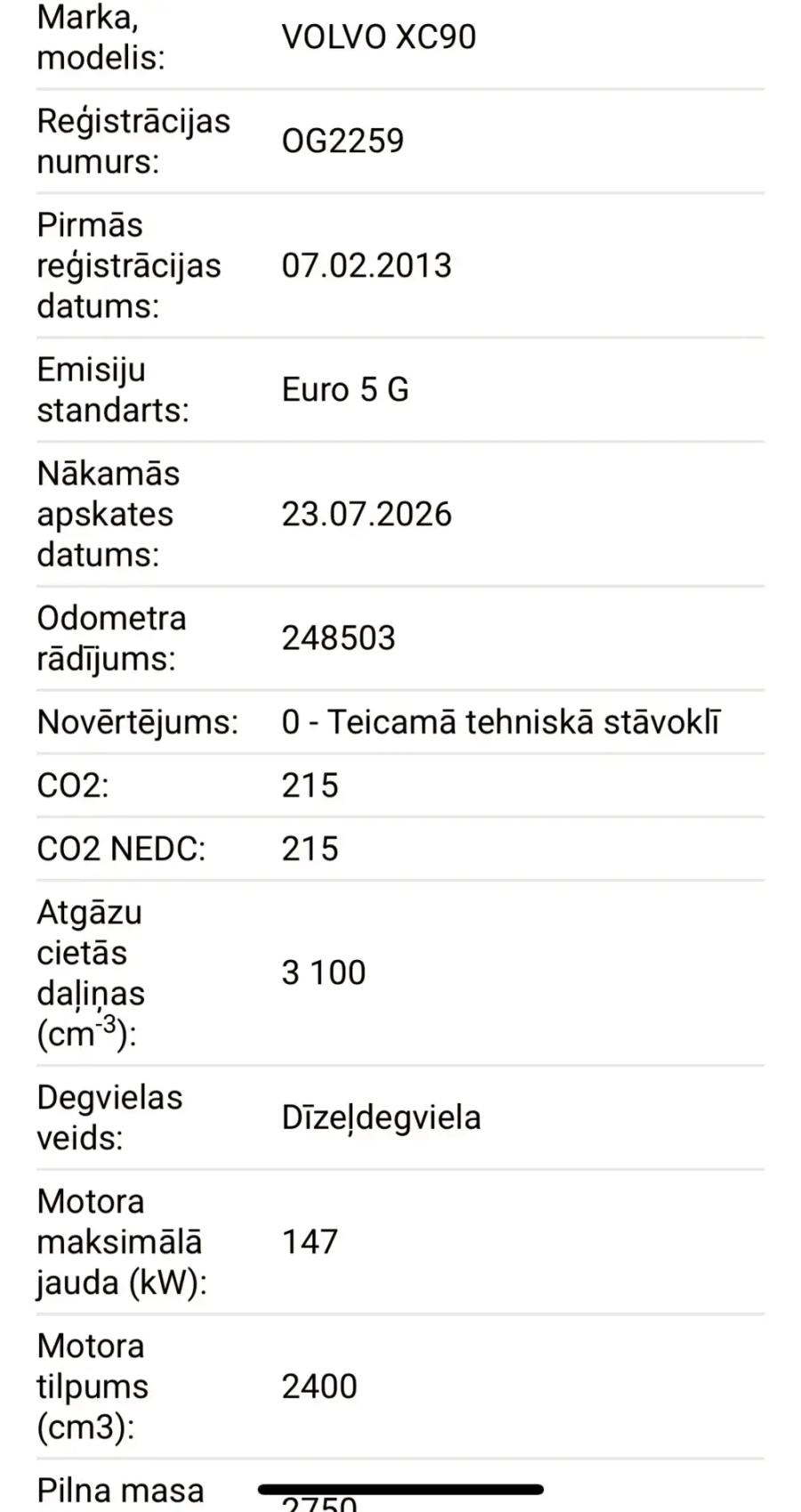 Brown Volvo XC90 2013 in Riga, with an engine capacity of 2.40 L and mileage of 249 thousand km for 13600 €, photo 10 on AUTOMOTO.COM.LV