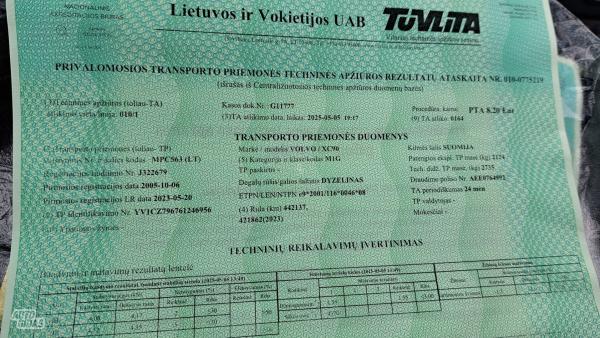 Вольво ХС90 2005 в Вильнюс, объемом двигателя 2.40 л и пробегом 450 тыс. км за 2500 €, фото 9 на AUTOMOTO.COM.LV