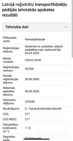 Volvo XC90 2006 in Riga, with an engine capacity of 2.40 L and mileage of 237 thousand km for 6500 €, photo 28 on AUTOMOTO.COM.LV