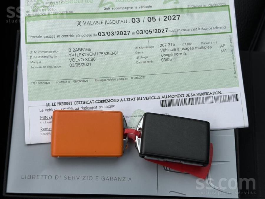 Volvo XC90 2021 in Riga, with an engine capacity of 2.00 L and mileage of 209 thousand km for 29500 €, photo 26 on AUTOMOTO.COM.LV