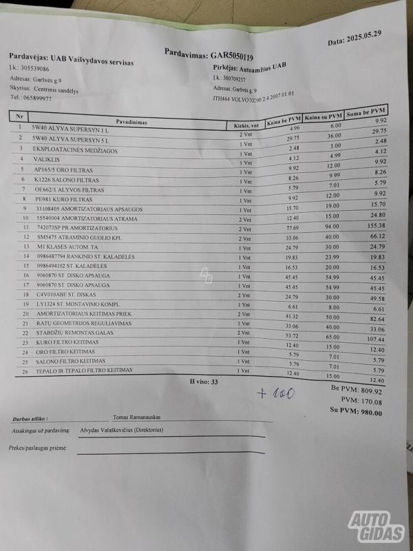 Серый Вольво ХС90 2006 в Каунас, объемом двигателя 2.40 л и пробегом 406 тыс. км за 3000 €, фото 10 на AUTOMOTO.COM.LV
