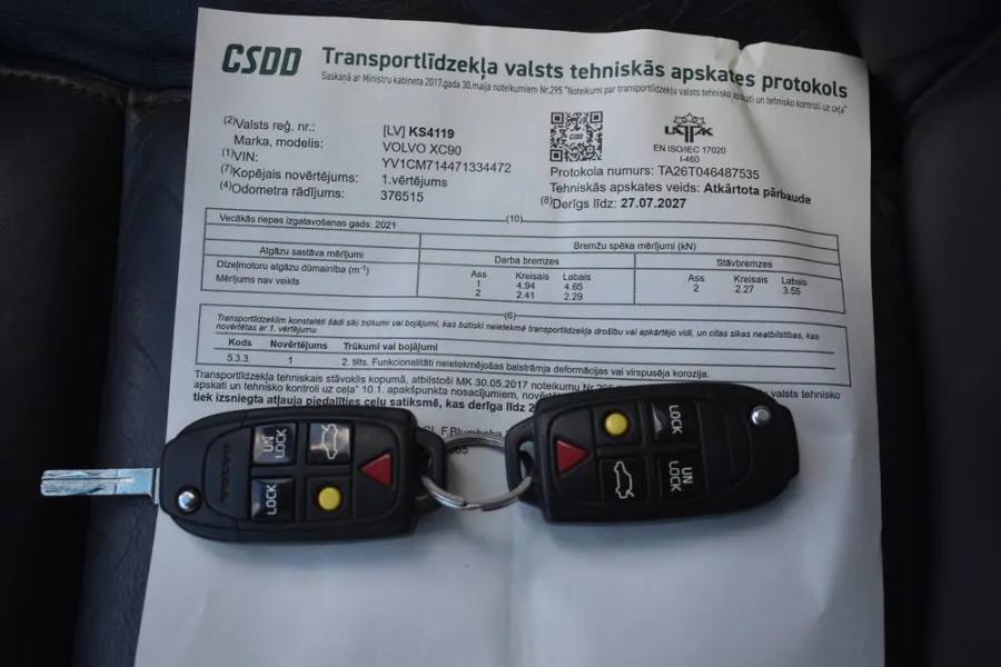 Серый Вольво ХС90 2006 в Талси, объемом двигателя 2.40 л и пробегом 378 тыс. км за 5200 €, фото 20 на AUTOMOTO.COM.LV
