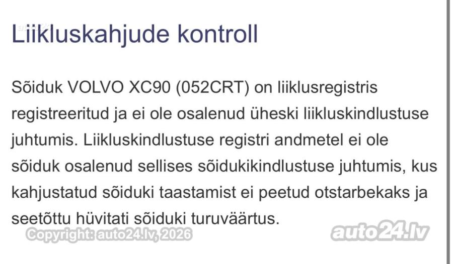 Pelēks Volvo XC90 2007 Tartu, ar dzinēja tilpumu 2.40 L un nobraukumu 0 tūkst. km par 6499 €, foto 26 vietnē AUTOMOTO.COM.LV