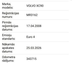 Pelēks Volvo XC90 2008 Rīga, ar dzinēja tilpumu 0.00 L un nobraukumu 344 tūkst. km par 4490 €, foto 28 vietnē AUTOMOTO.COM.LV