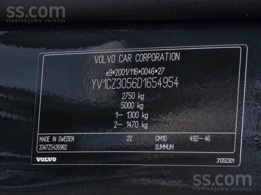 Grey Volvo XC90 2012 in Riga, with an engine capacity of 2.40 L and mileage of 303 thousand km for 11950 €, photo 33 on AUTOMOTO.COM.LV