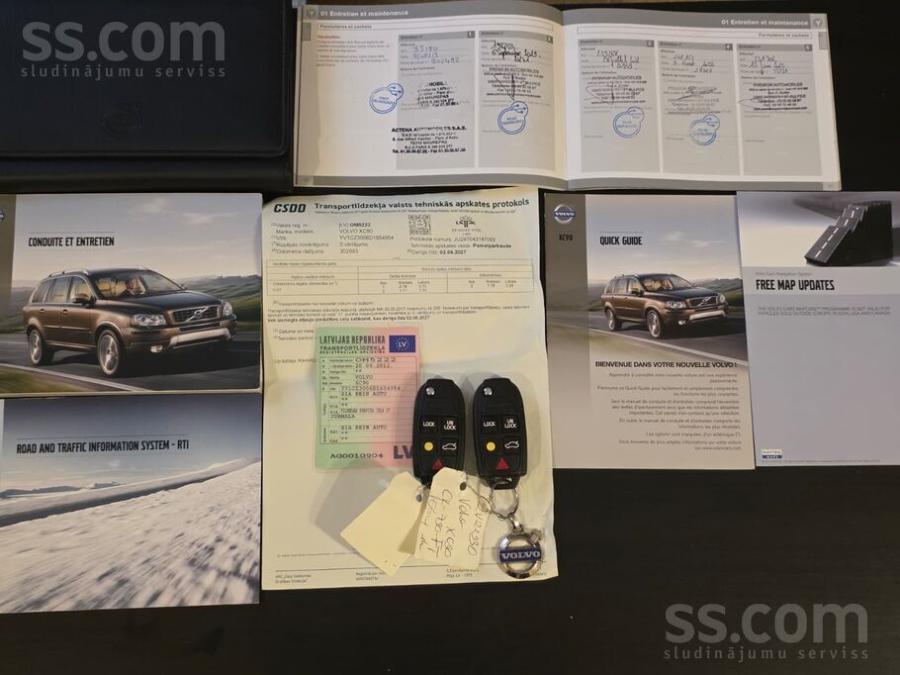 Grey Volvo XC90 2012 in Riga, with an engine capacity of 2.40 L and mileage of 303 thousand km for 11950 €, photo 36 on AUTOMOTO.COM.LV