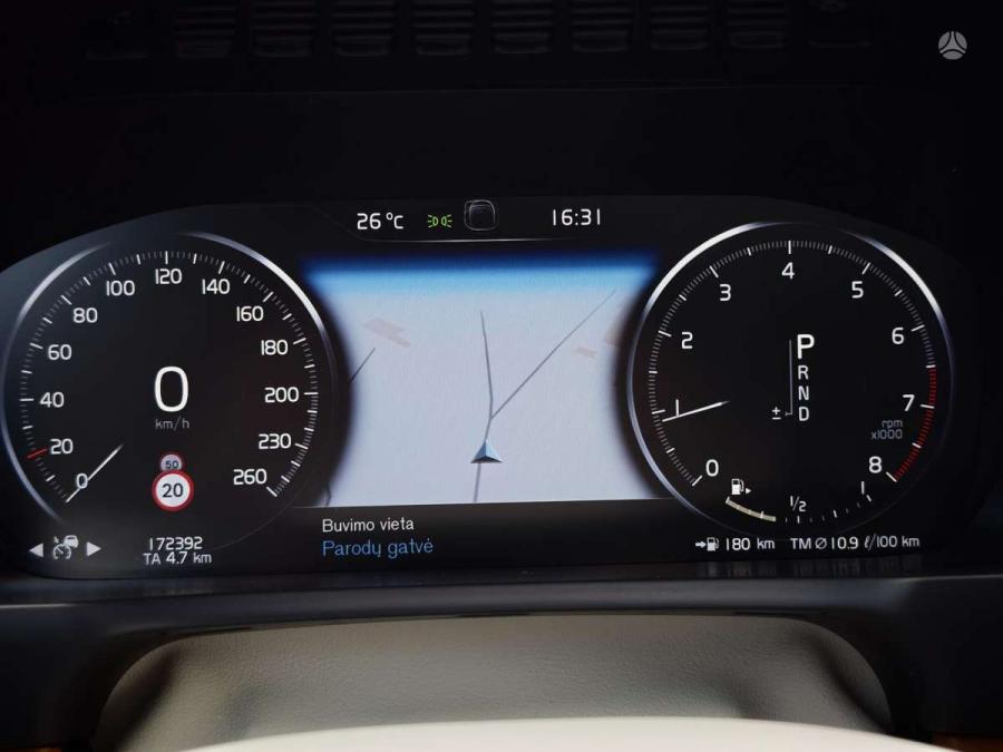 Grey Volvo XC90 2016 in Vilnius, with an engine capacity of 1.97 L and mileage of 172 thousand km for 18800 €, photo 34 on AUTOMOTO.COM.LV