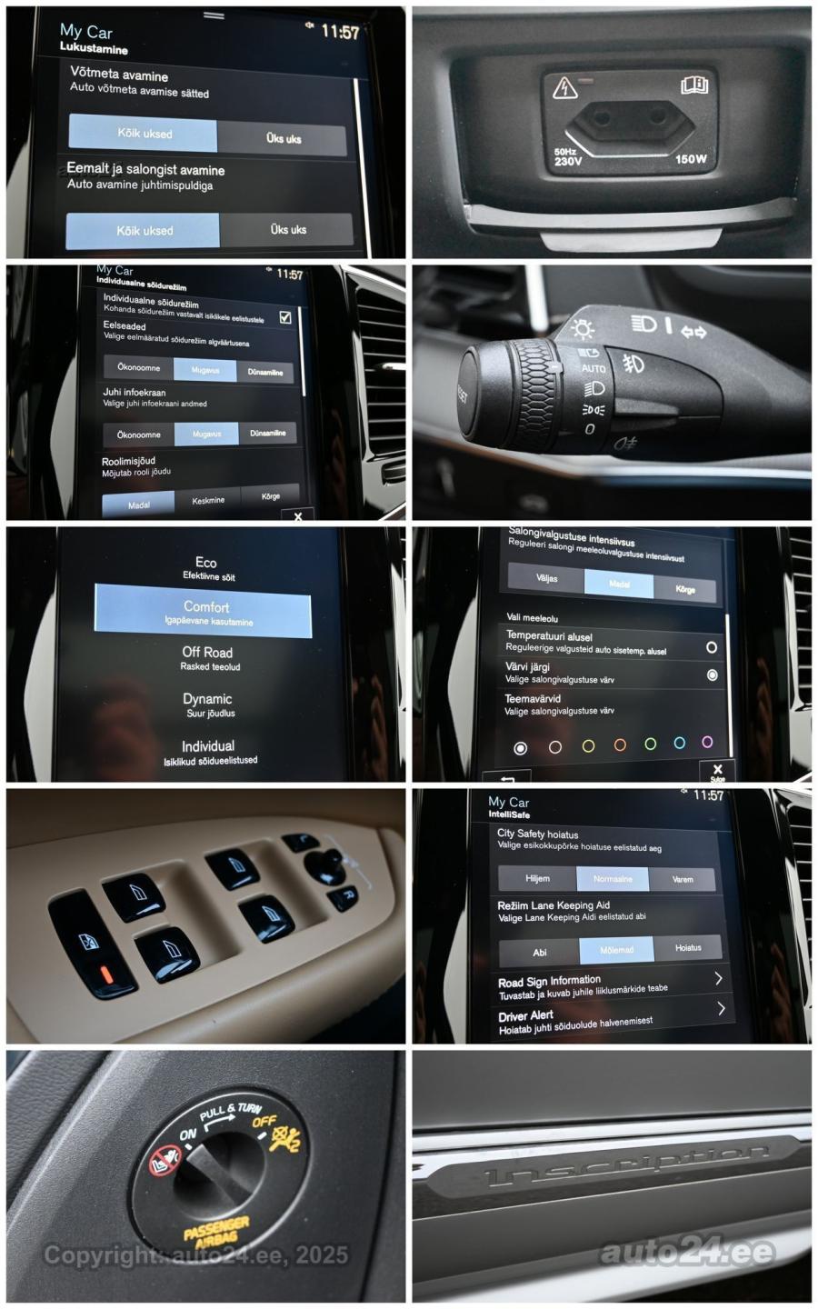 Grey Volvo XC90 2017 in Tallinn, with an engine capacity of 2.00 L and mileage of 123 thousand km for 32900 €, photo 17 on AUTOMOTO.COM.LV