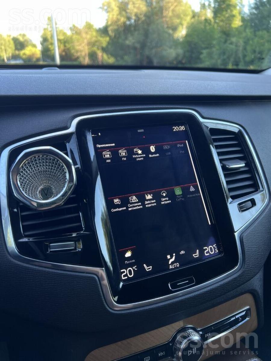 Grey Volvo XC90 2017 in Riga, with an engine capacity of 2.00 L and mileage of 250 thousand km for 23100 €, photo 18 on AUTOMOTO.COM.LV