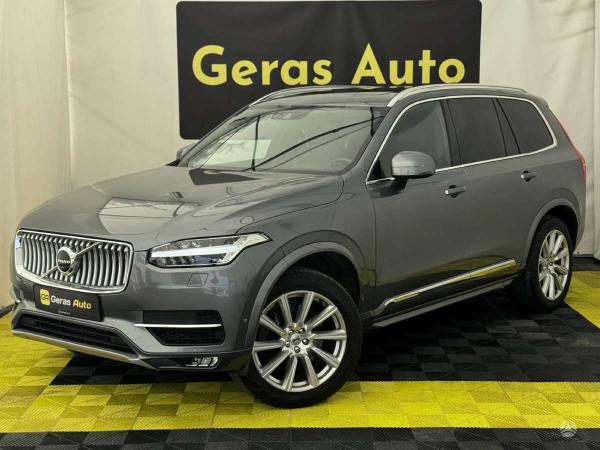 Grey Volvo XC90 2018 in Vilnius, with an engine capacity of 1.97 L and mileage of 77 thousand km for 28450 €, photo 1 on AUTOMOTO.COM.LV