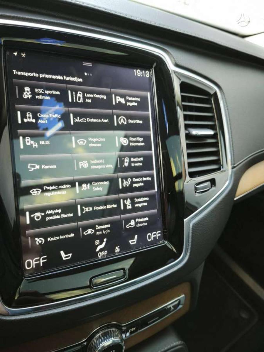 Pelēks Volvo XC90 2018 Šauļi, ar dzinēja tilpumu 2.00 L un nobraukumu 242 tūkst. km par 22800 €, foto 19 vietnē AUTOMOTO.COM.LV